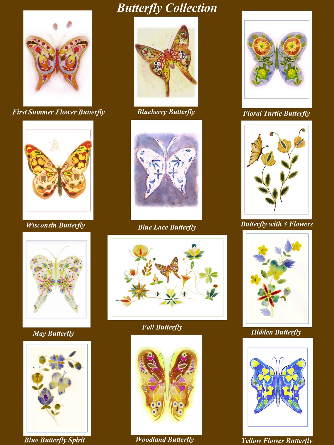 Native American Greeting Cards Butterfly Collection 12 | Etsy