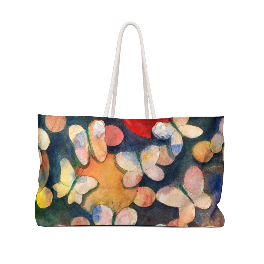 Butterflies on Purple Weekender Bag - Etsy