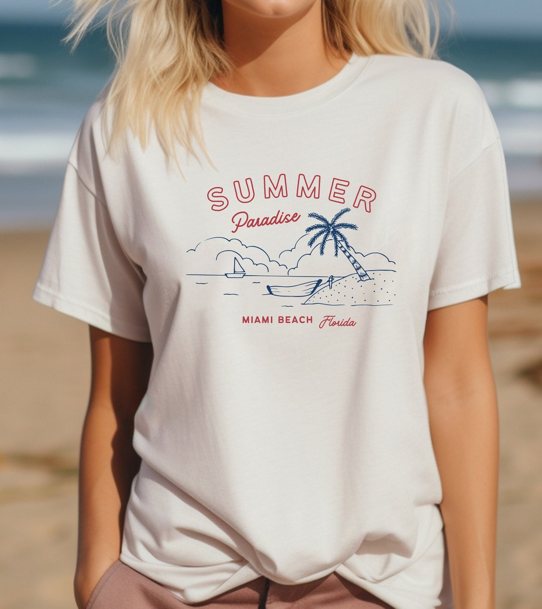 Vintage Beach Shirt, Beach Shirt, Miami Beach, Summer Shirt, Florida ...