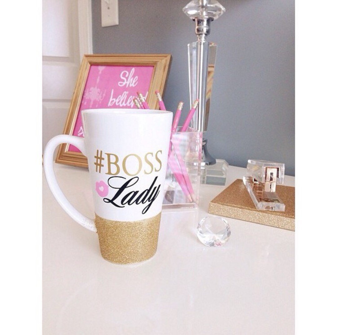 Boss Lady Glitter Mug - Glitter Dipped Mug - Ceramic Coffee Mug - Boss ...