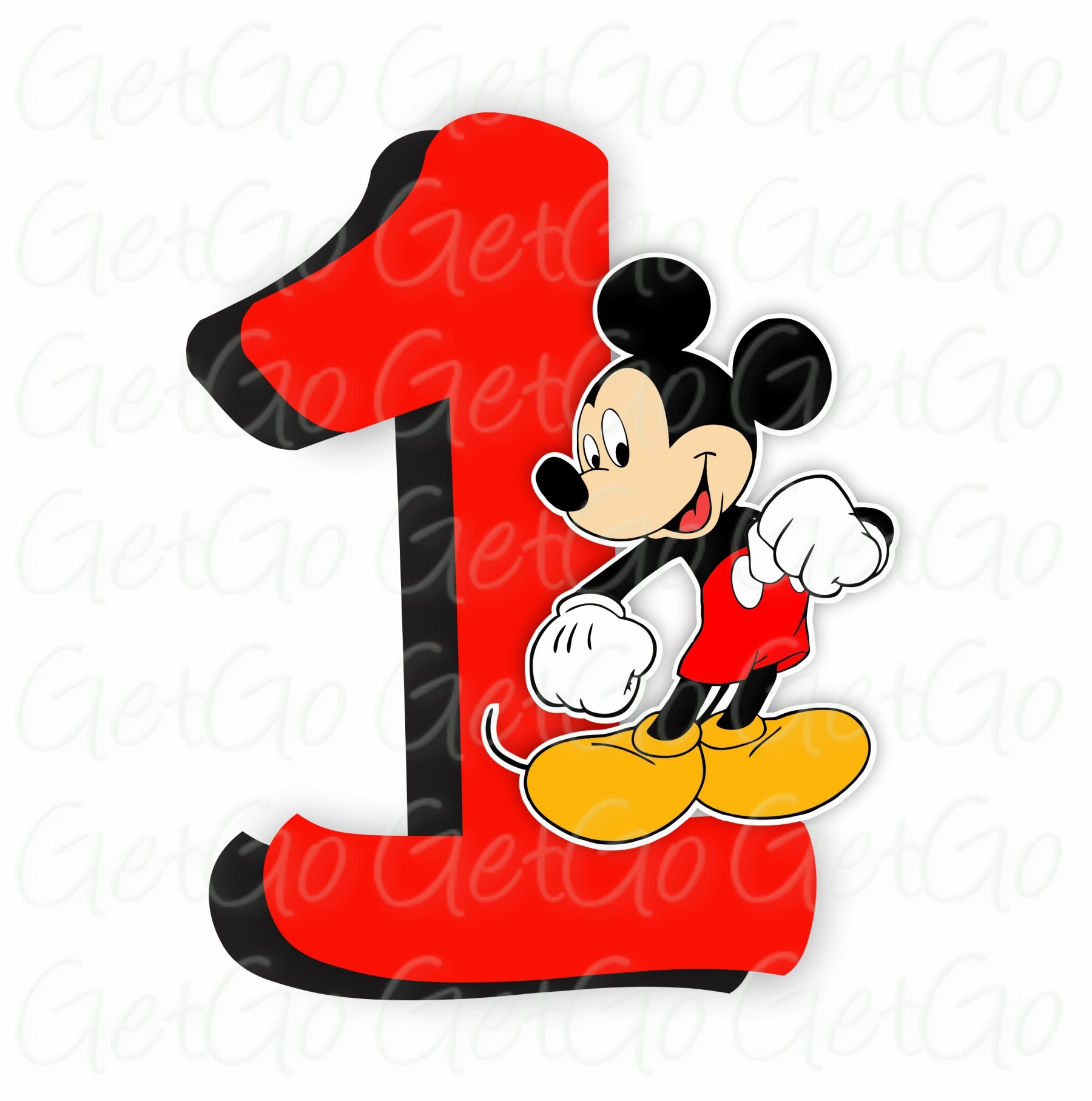 Mickey Mouse 1st Birthday Clipart