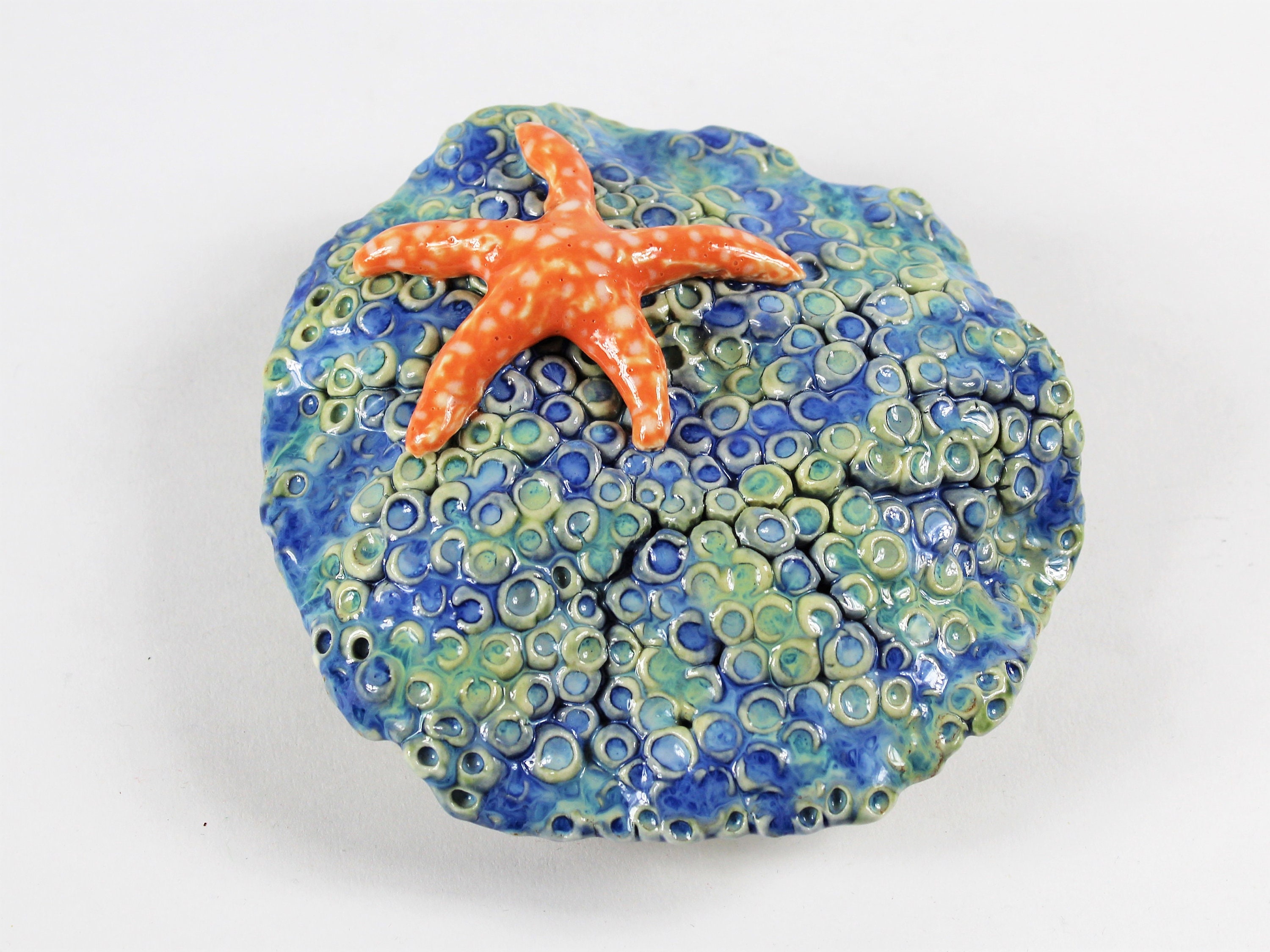 Ceramic Coral Starfish Art. Handmade One-of-a-Kind Wall or Table ...