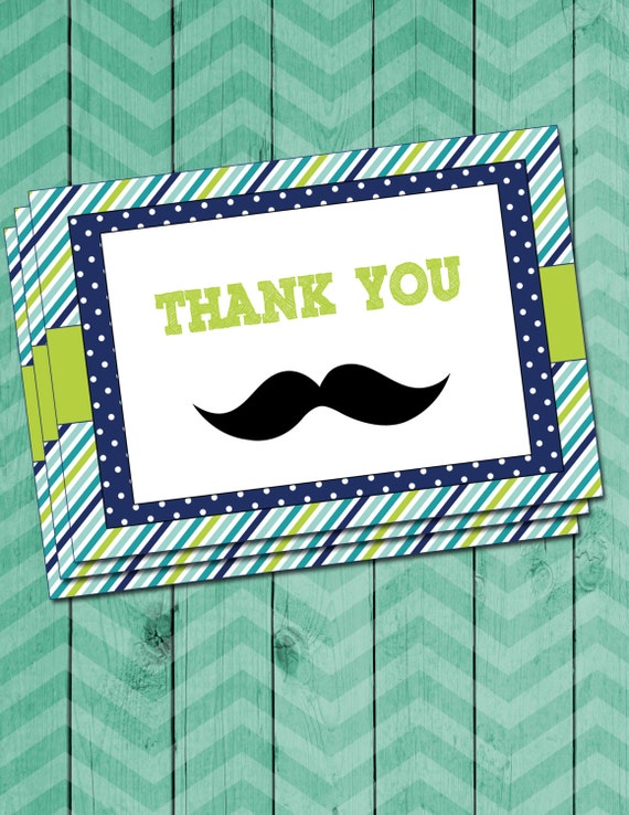 Mustache Thank You Cards NobleWorks 8.5 X 11 Inch Thank You Greeting