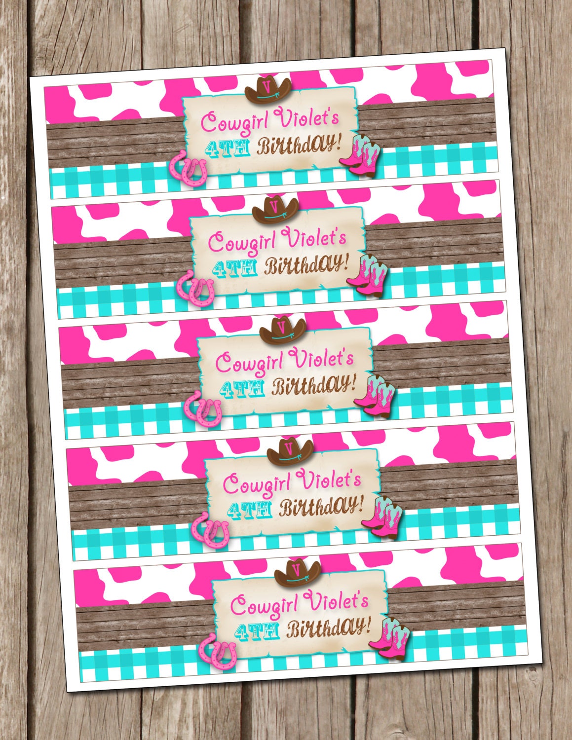 Cowgirl Party Water Bottle Labels Cowgirl Party Western Girl Party ...
