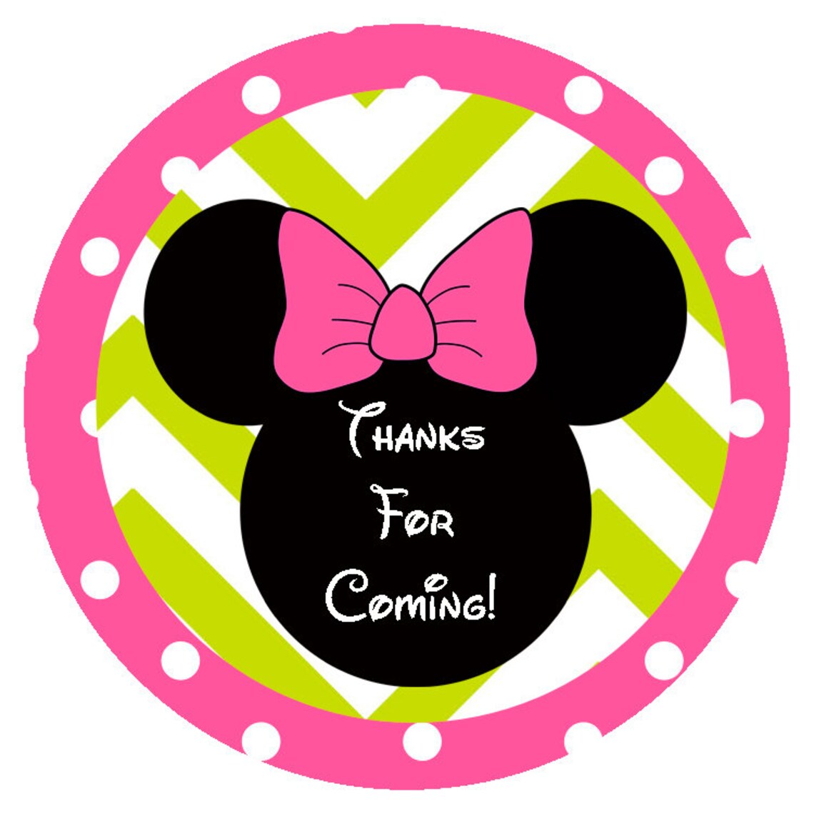 Minnie Mouse Inspired Chevron and Polka Dot Party Favor Tags - Etsy