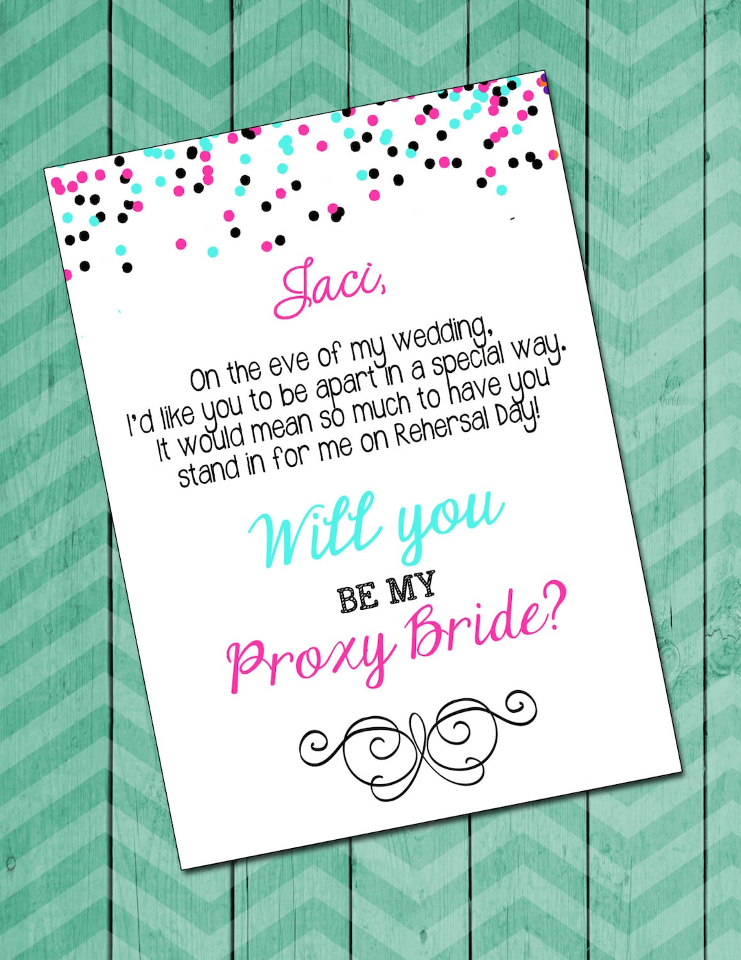 Will You Be My Proxy Bride Card, Proxy Card, Bridesmaid Card - Etsy