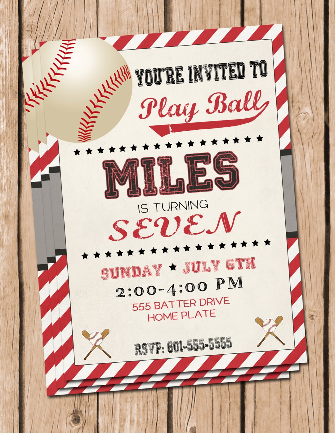 Baseball Invitation, Baseball Party Invitation, Baseball - Etsy