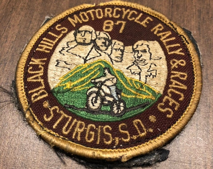 Vintage 1987 Sturgis Motorcycle Rally Patch on Leather - Etsy