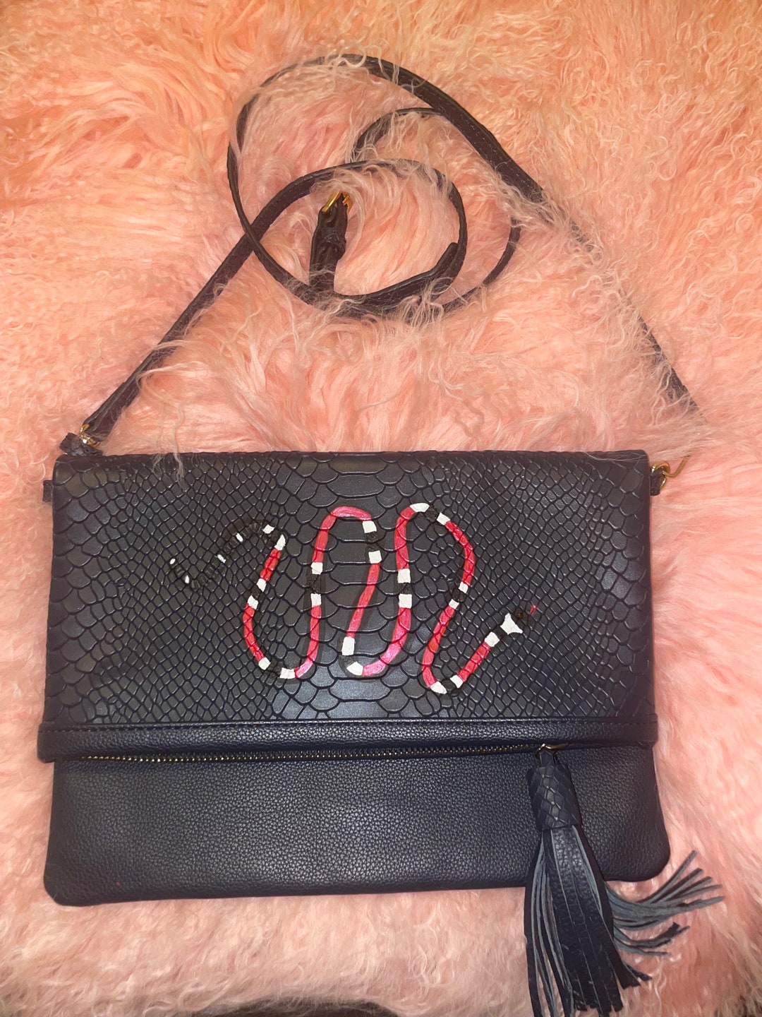 Hand-painted Snake Purse - Etsy