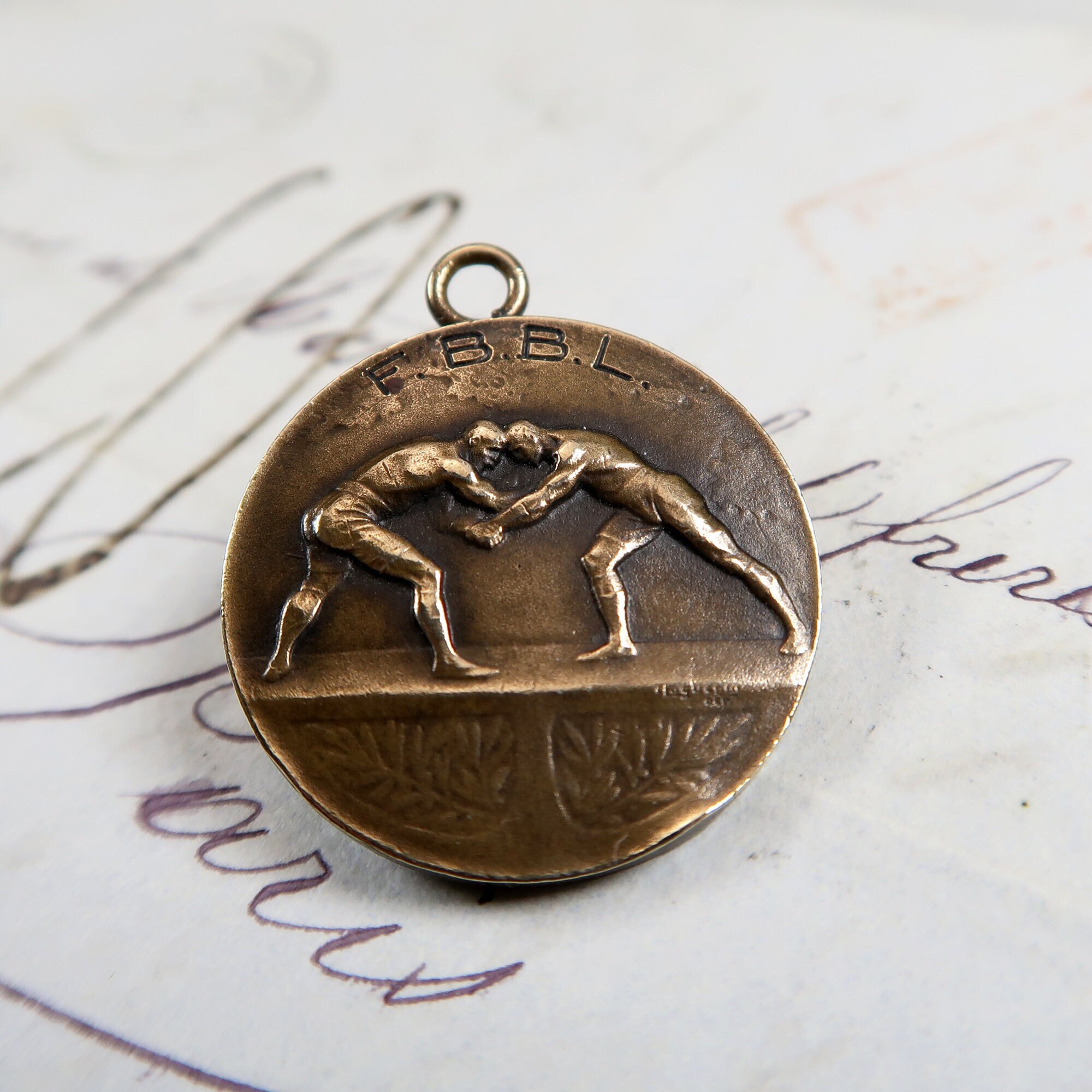 Antique Wrestling Medal Made of Bronze, 1920 Olympic Trials - Etsy