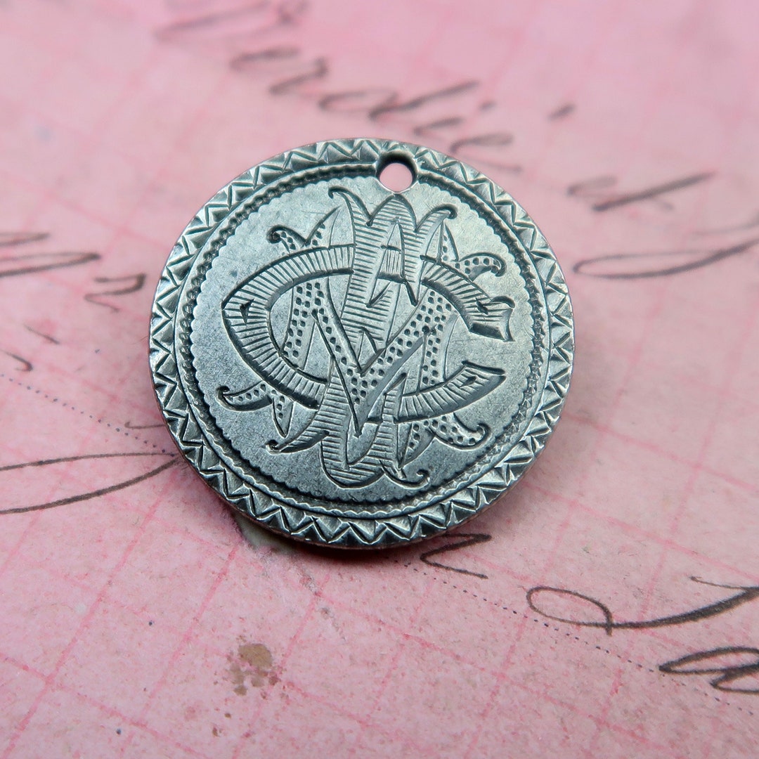 Antique Love Token, CEM, EMC Monogram Initials US Seated Liberty Dime ...