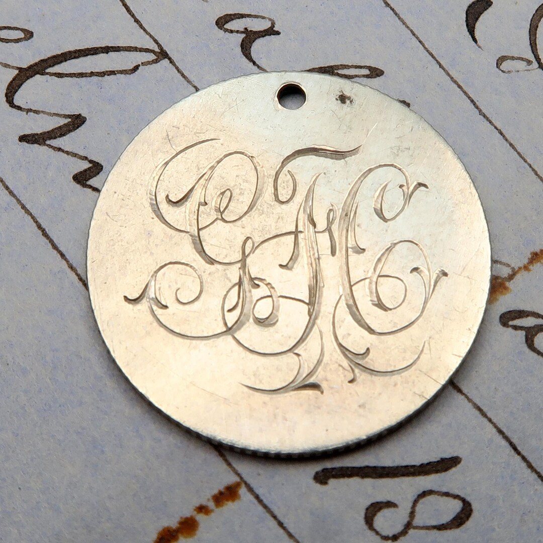 Antique Love Token, G T C Monogram Initials US Seated Liberty Dime 1875 ...