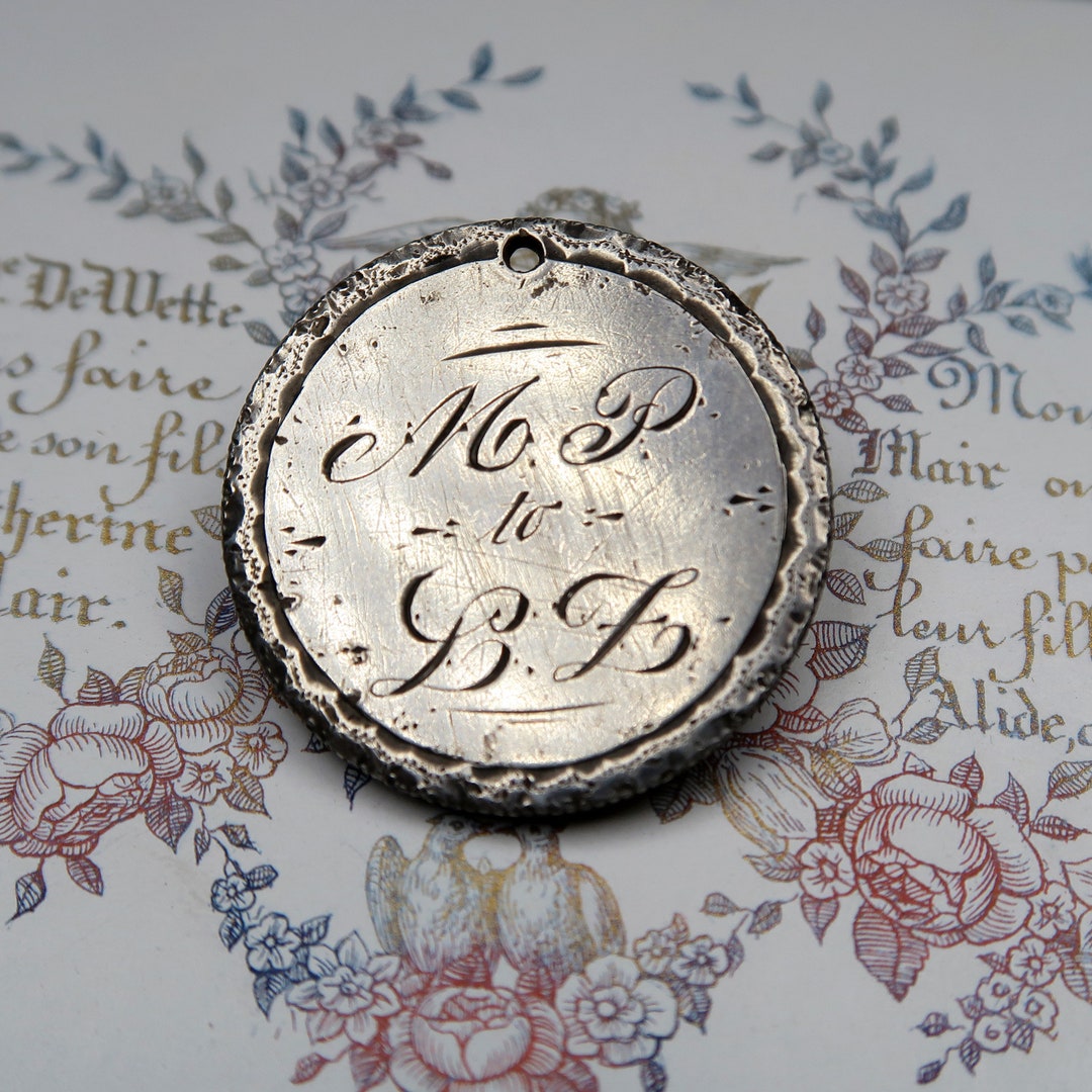 Antique Love Token, MP to BF, Monogram Initials US Seated Liberty Half ...