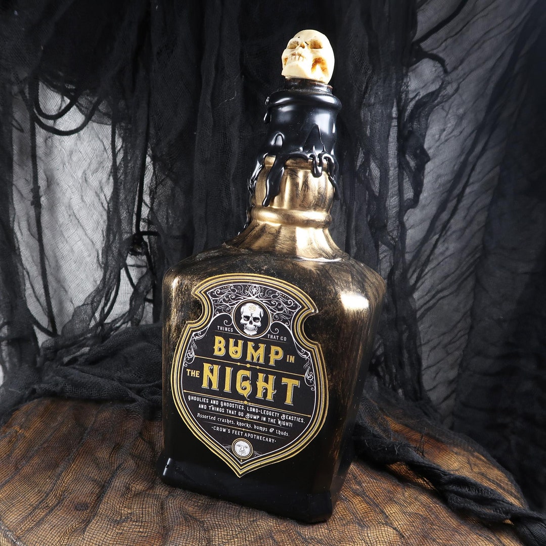 Witches Apothecary, Bump in the Night, Upcycled Bottle, Skull Stopper ...