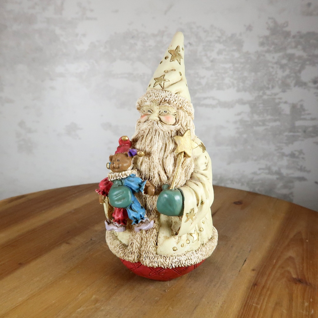 Roly Poly Magic Santa Christmas Wizard Figurine - Etsy
