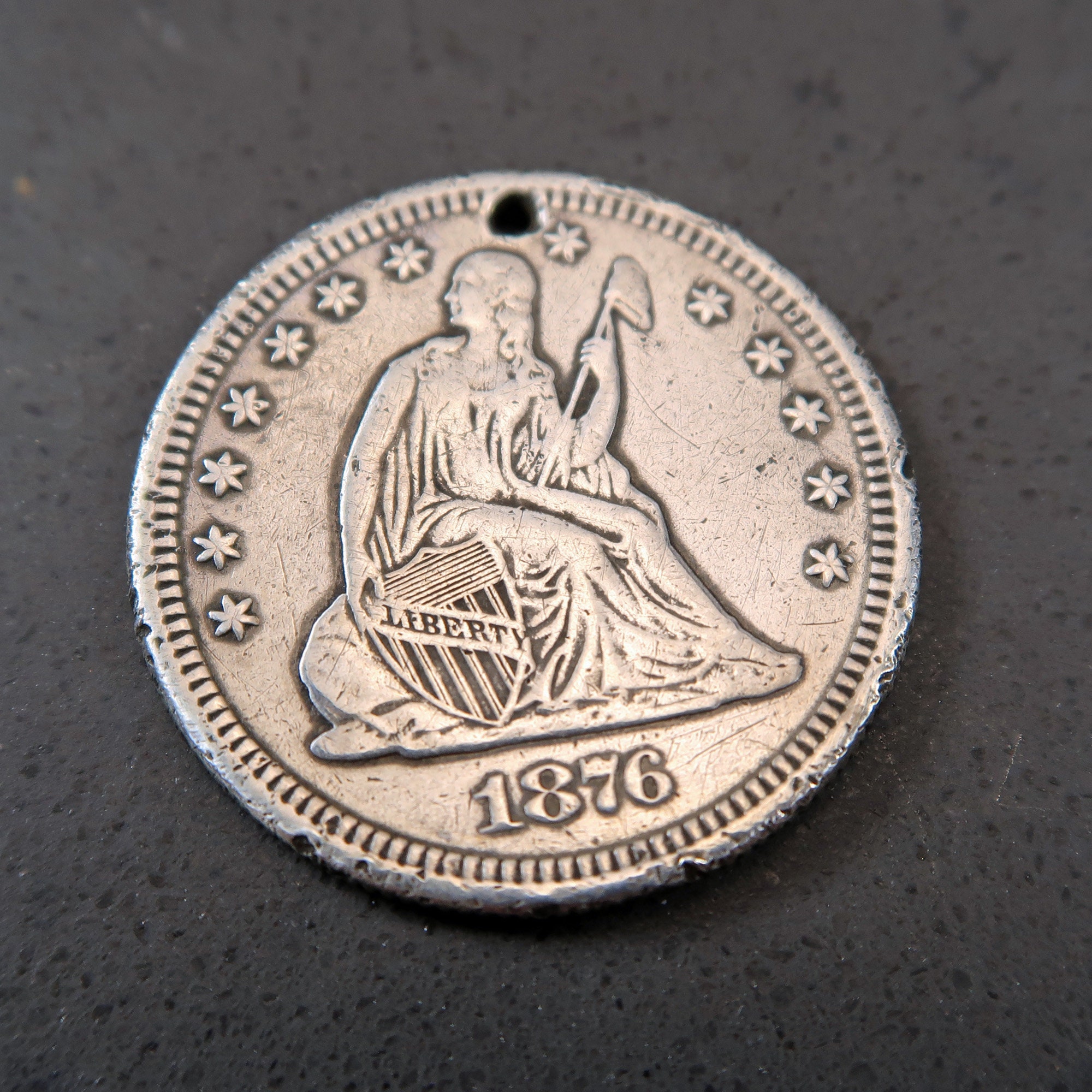 Antique Love Token, MP to BF, Monogram Initials US Seated Liberty Half ...