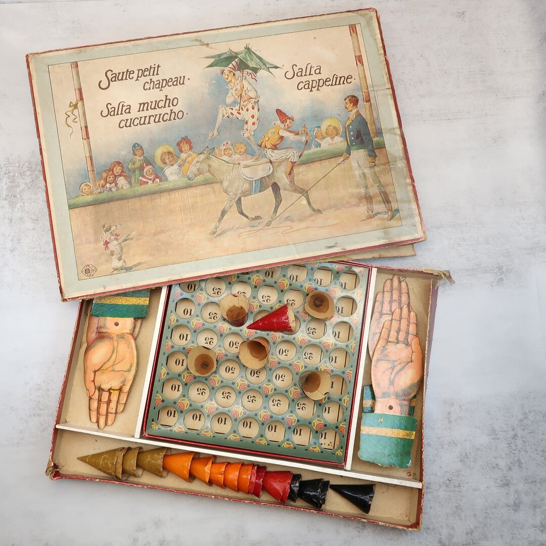 Saute Petite Chapeau, Jump Little Hat, Antique Paper Game, Vintage ...