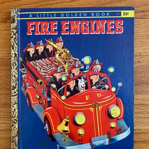 Fire Engines - Little Golden Book- A Edition - Etsy