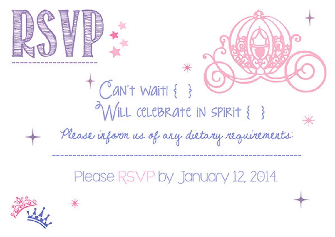 Disney Princess Prince Queen King Wedding Invitation Set - Etsy