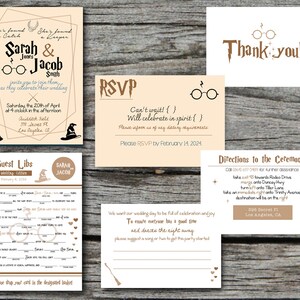 Harry Potter Inspired Wedding Invitation RSVP Thank You Printable ...