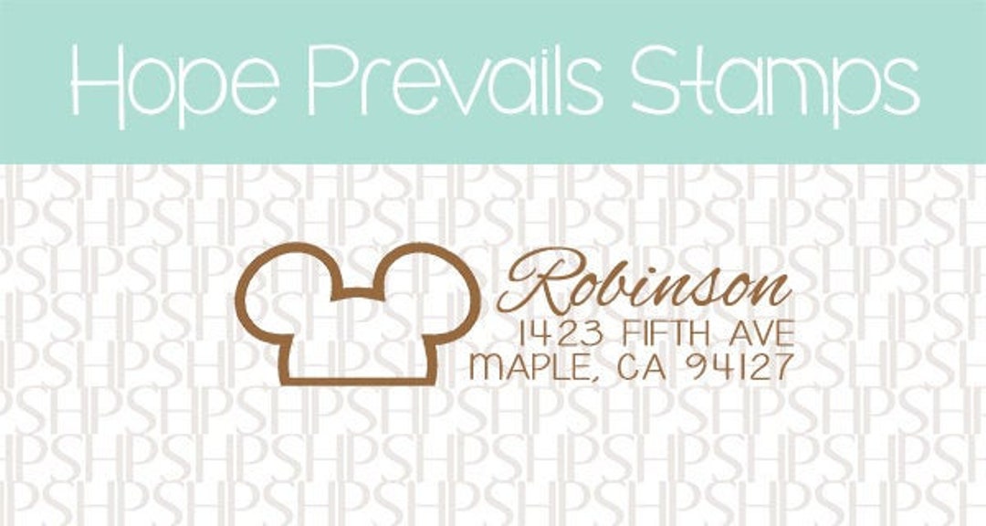 Custom Address Stamps - Mickey Mouse Disney Wedding, Housewarming ...