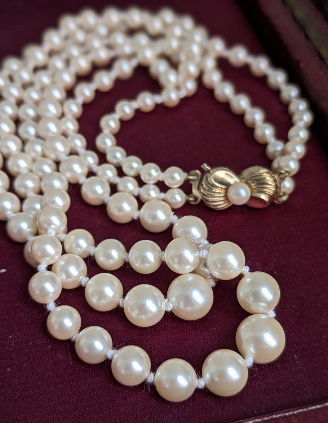 Vintage JKA J. Kohle Germany Double Strand Graduated Faux Pearl ...