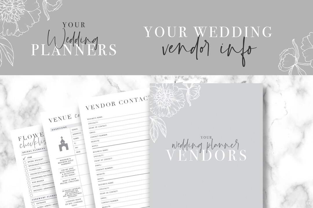 Your Wedding Vendor Pack PDF - Etsy