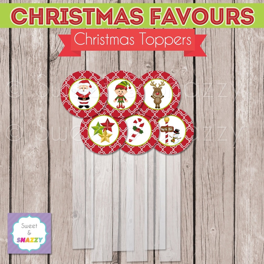Instant Download 2 Inch Circle Toppers Christmas / Santa / Reindeer ...