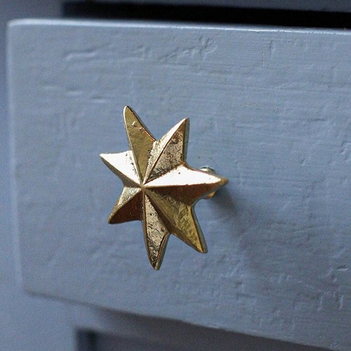 Handmade Brass Star Knob Drawer Knob Cabinet Knobs Hook - Etsy