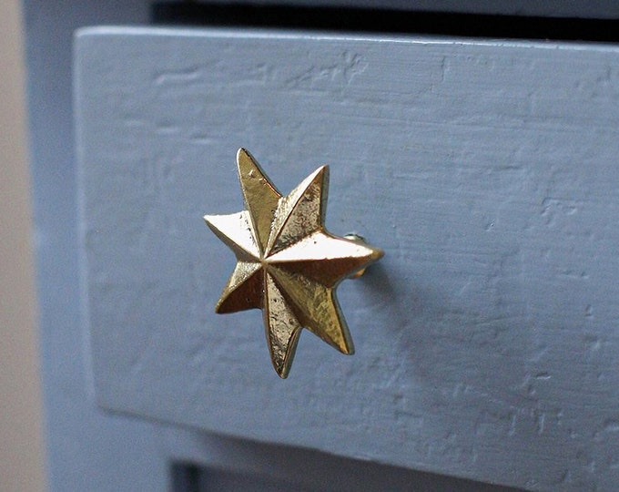 Handmade Brass Star Knob - Drawer Knob | Cabinet Knobs| Hook| Pommel ...