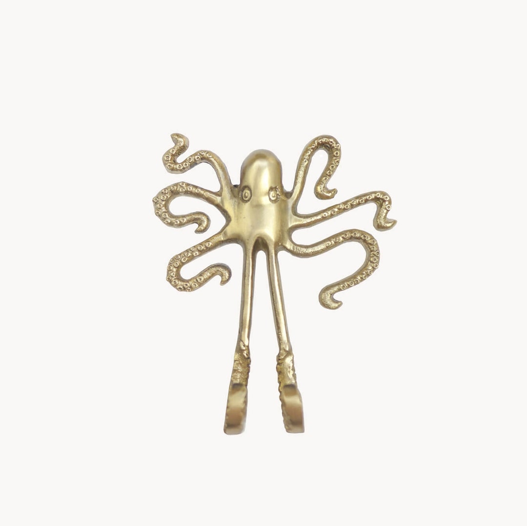 Handmade Brass Octopus Hook, Design Coat Racks, Animale Hook, Wall Hook ...