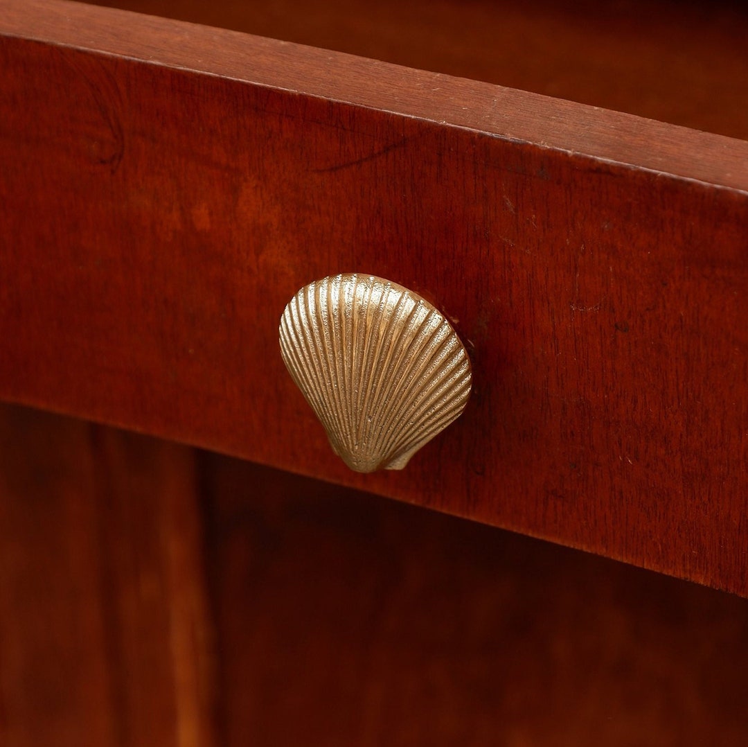 Handmade Brass Shell Knob - Drawer Knob | Cabinet Knobs| Hook| Pommel ...