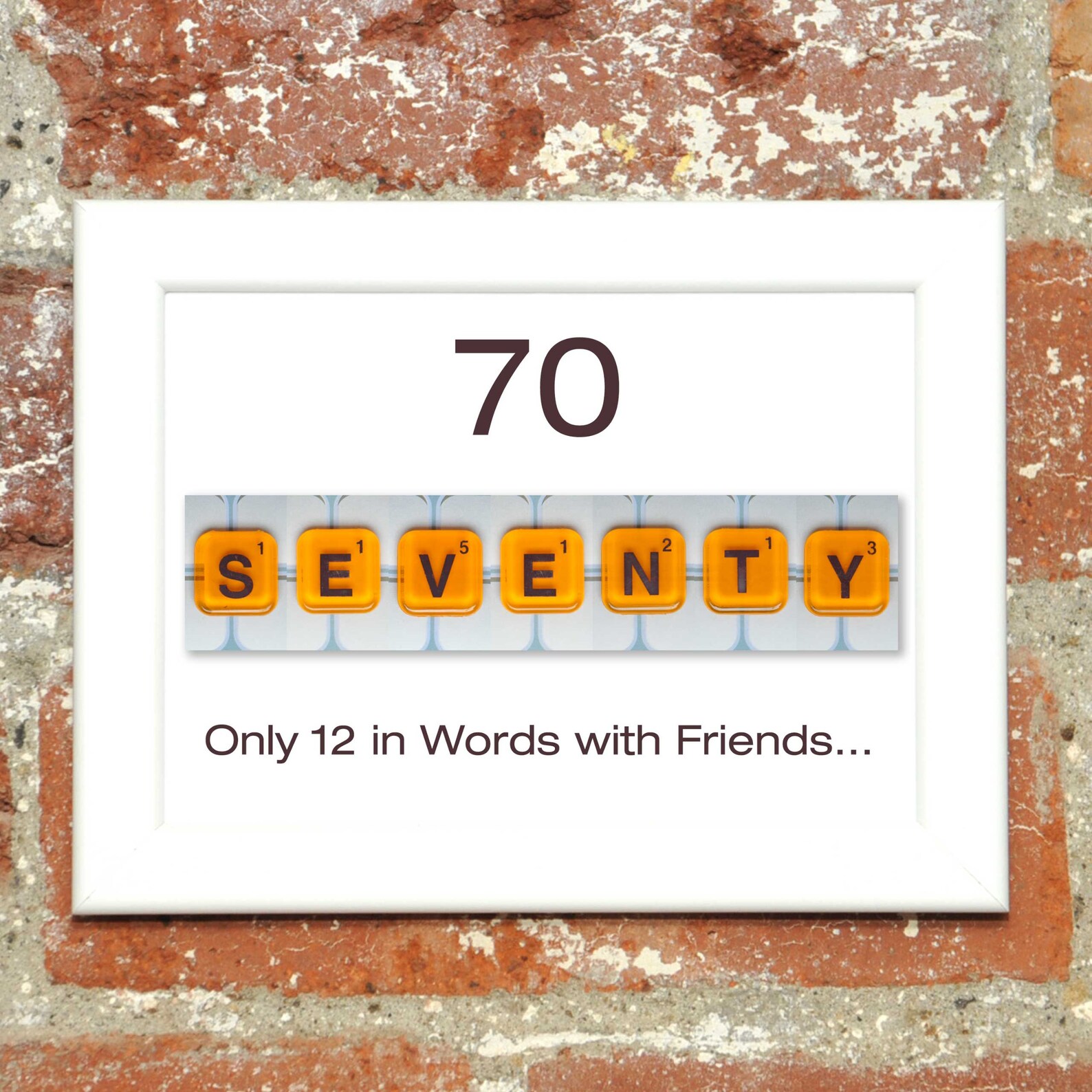 Words With Friends 70th Birthday Card 70 It's Only 12 in Words With ...