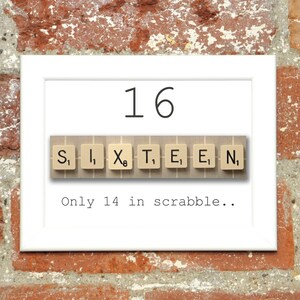 Scrabble 16th Birthday Card 16 Its Only 14 in Scrabble 2 - Etsy