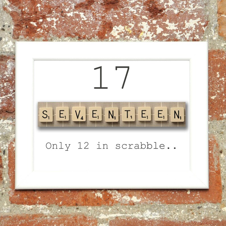 Scrabble 17th Birthday Card 17 Its Only 12 in Scrabble 2 - Etsy