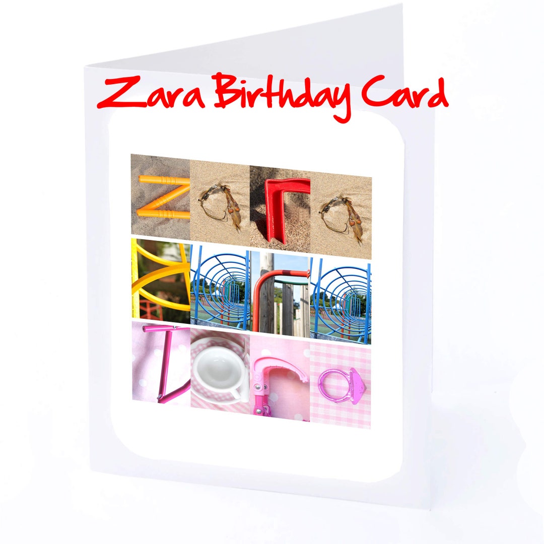 Zara Personalised Birthday Card - Etsy
