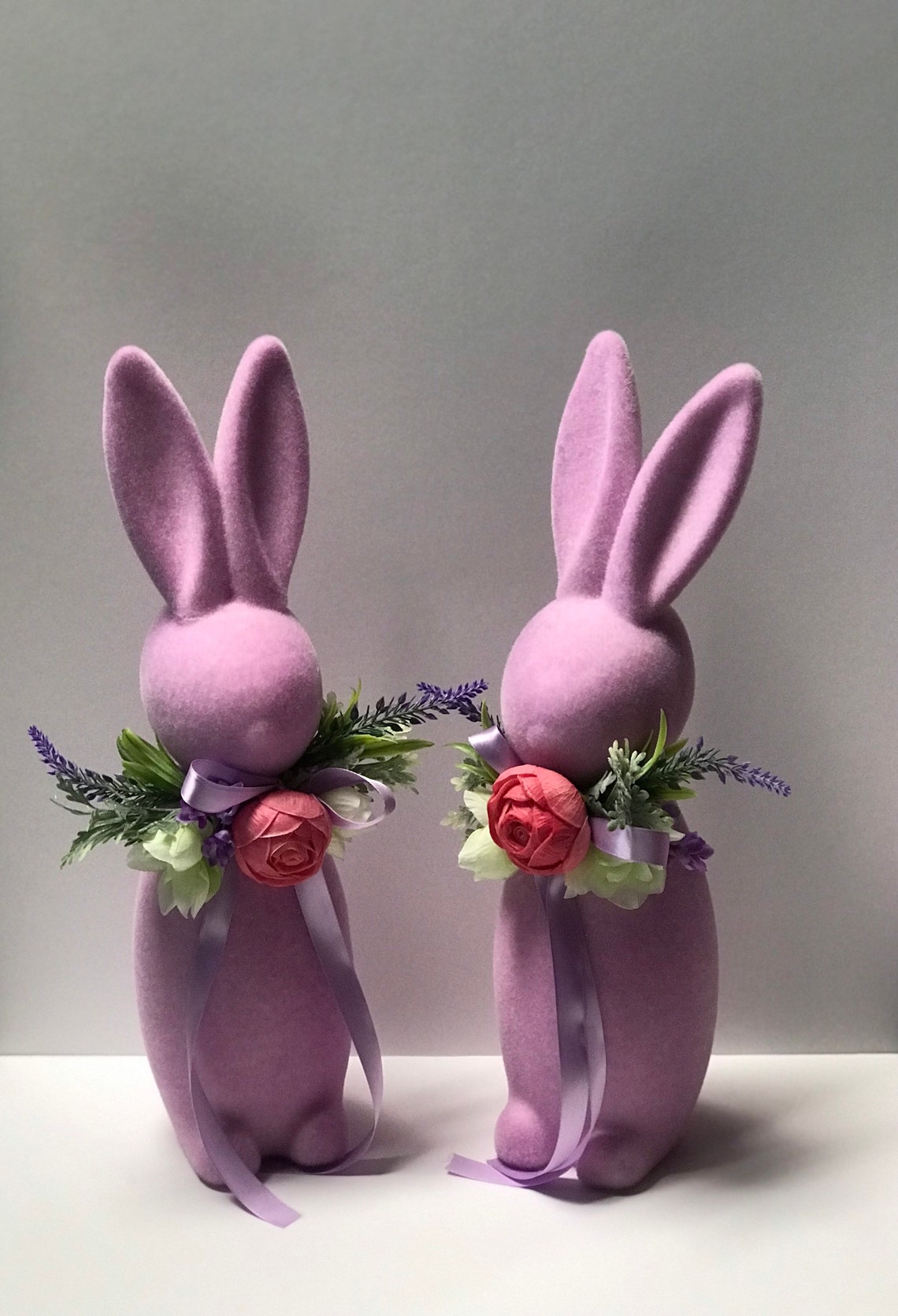 16 Flocked Button Nose Bunny, Flocked Bunny, Button Nose Bunny, Easter ...