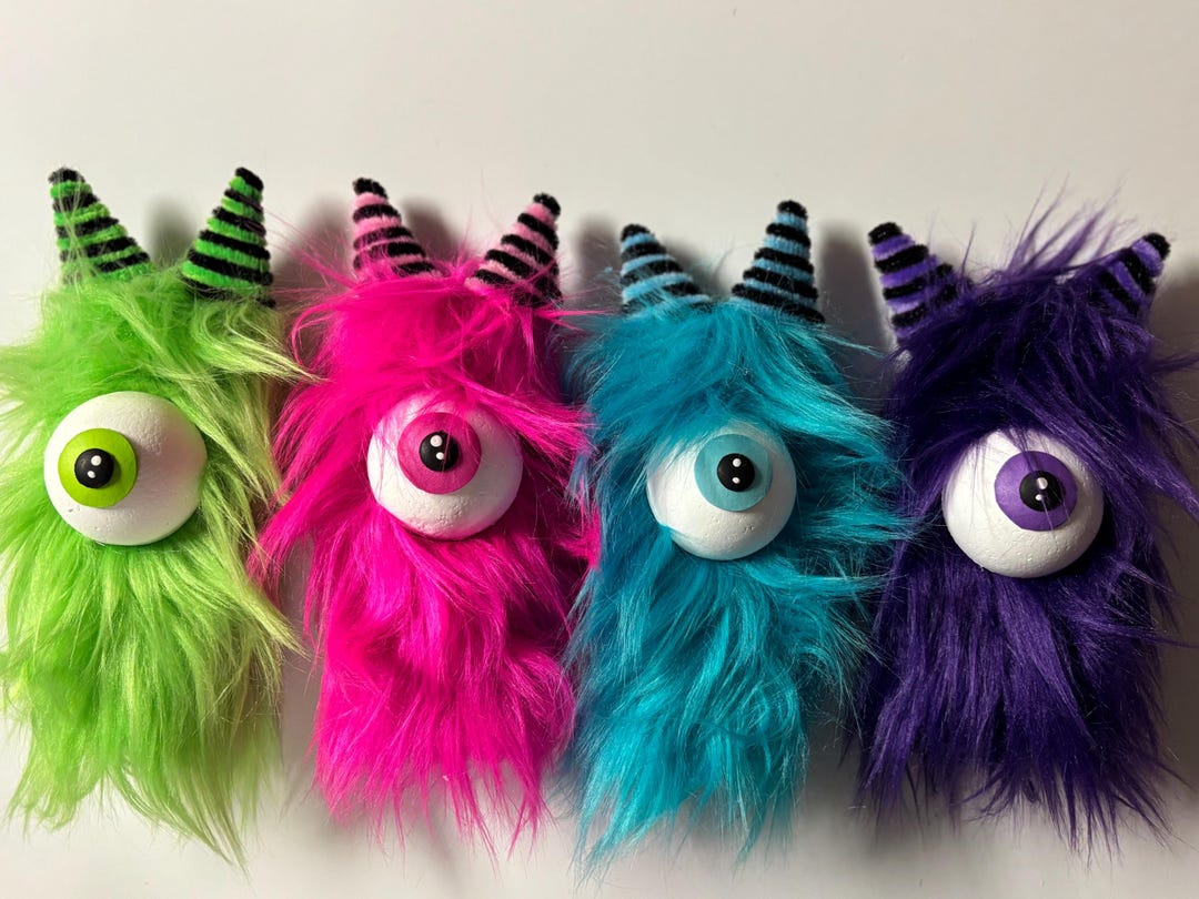 Furry Blue Monster Pick, Monster Pick, Halloween Pick, Halloween ...