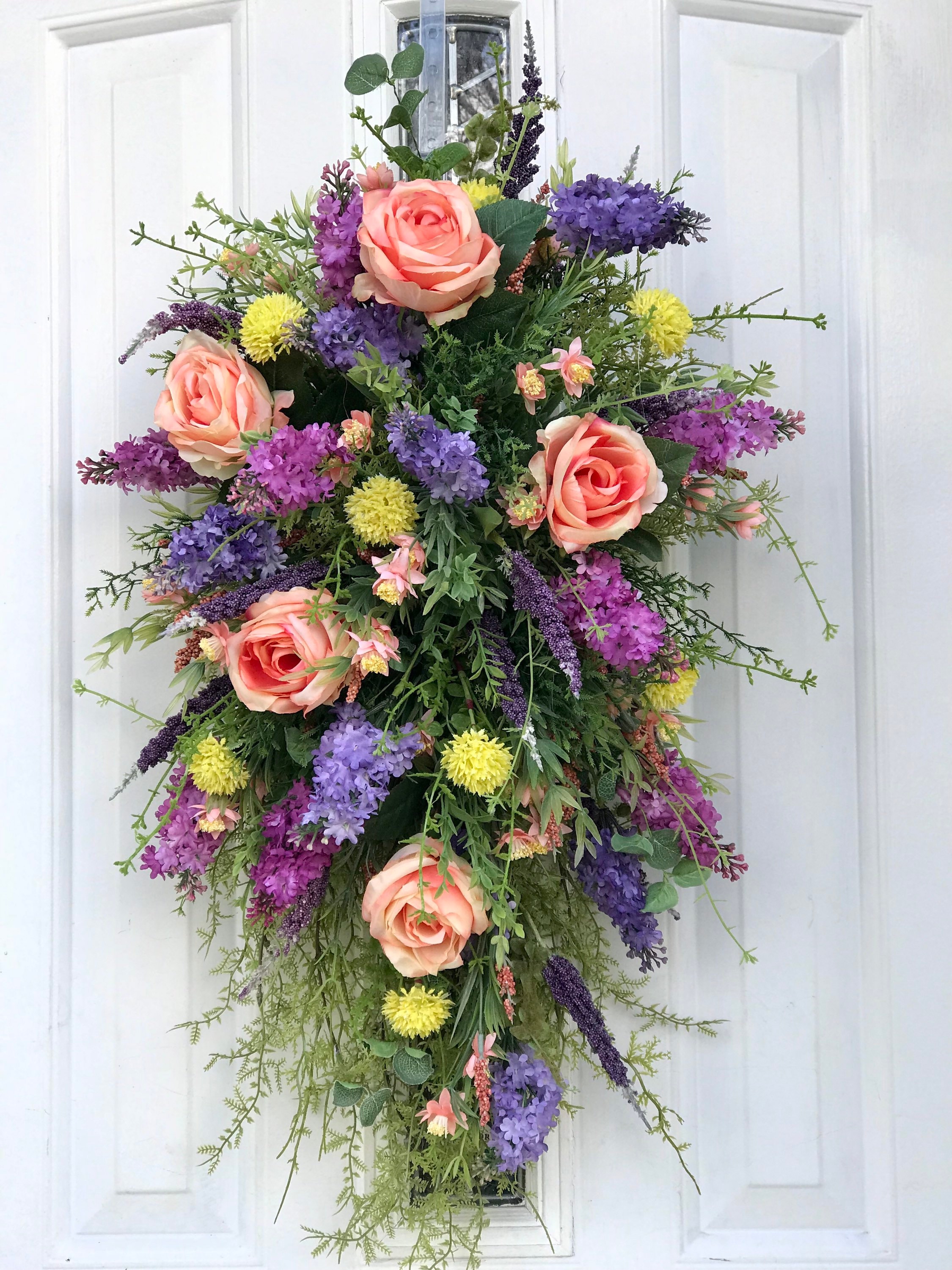 Spring Swag, Spring Front Door Swag, Swag for Front Door, Spring Swag ...