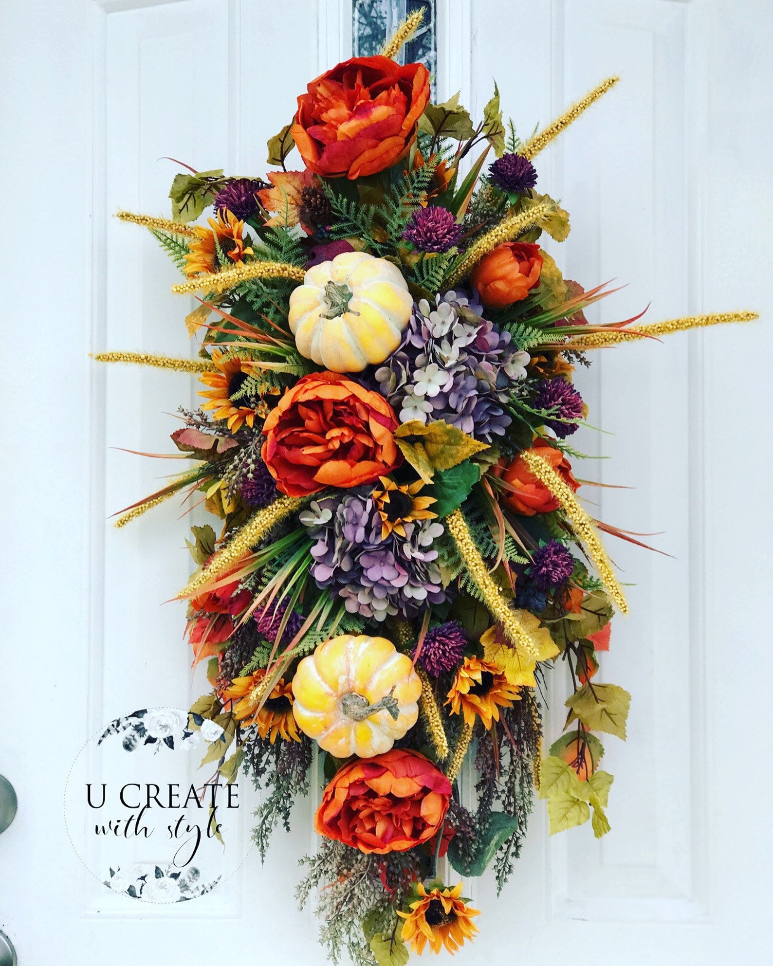 Fall Swag, Fall Front Door Swag, Swag for Front Door, Fall Swag Wreaths ...