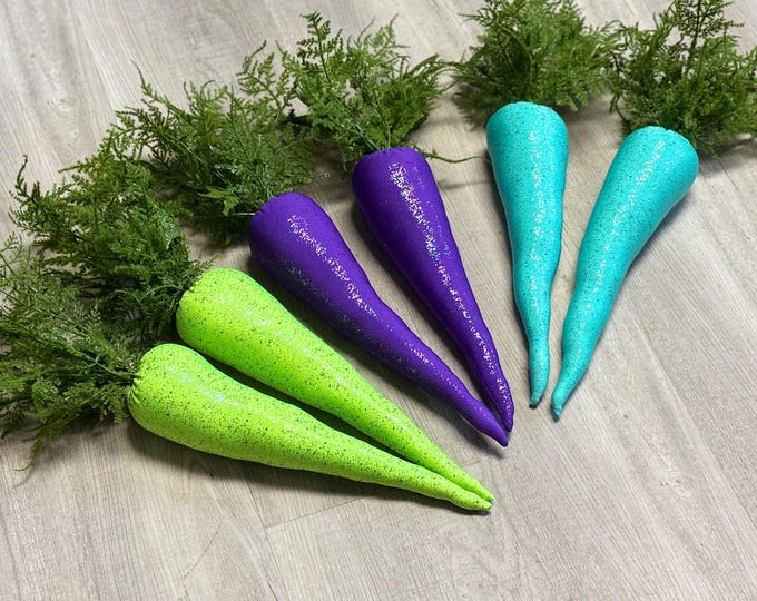 Velvet Sequin Carrots, Velvet Carrots, Sequin Carrots, Easter Decor ...