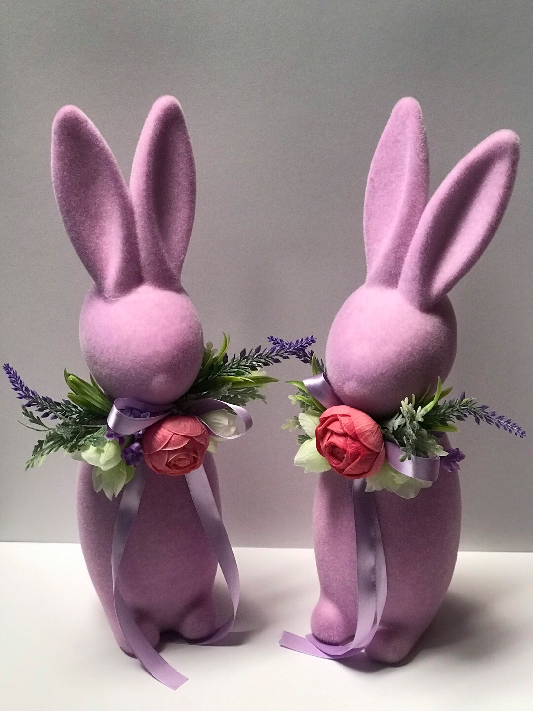 16 Flocked Button Nose Bunny, Flocked Bunny, Button Nose Bunny, Easter ...