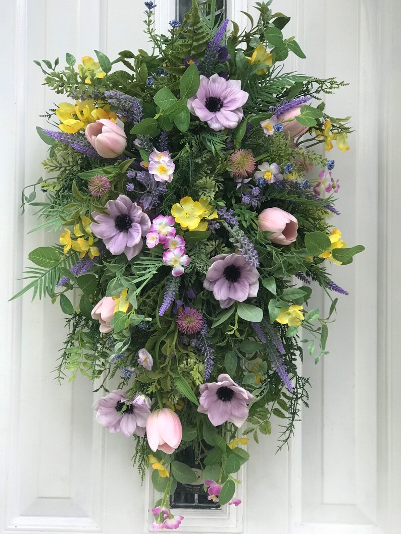 Spring Swag, Spring Front Door Swag, Swag for Front Door, Spring Swag ...