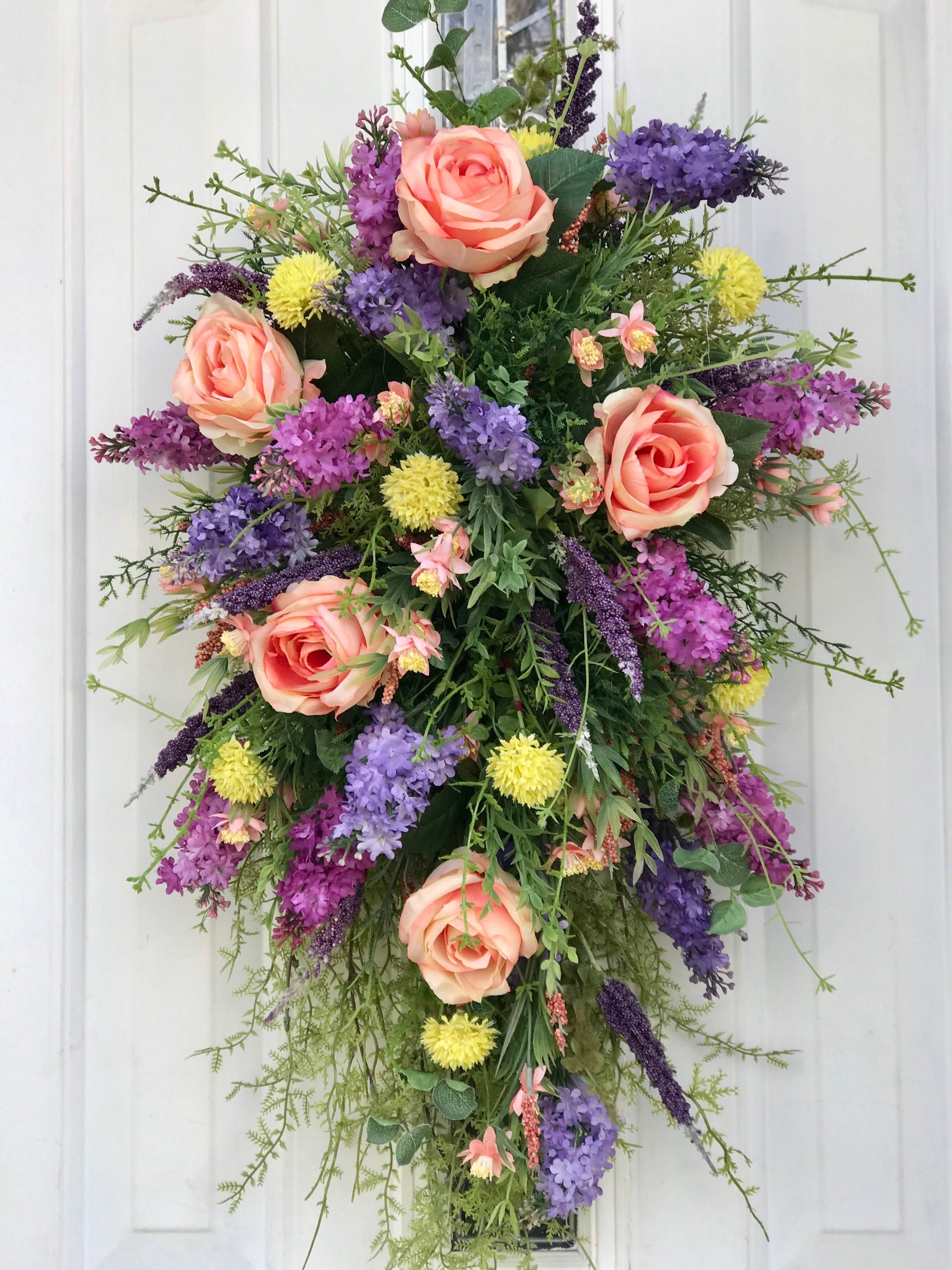 Spring Swag, Spring Front Door Swag, Swag for Front Door, Spring Swag ...