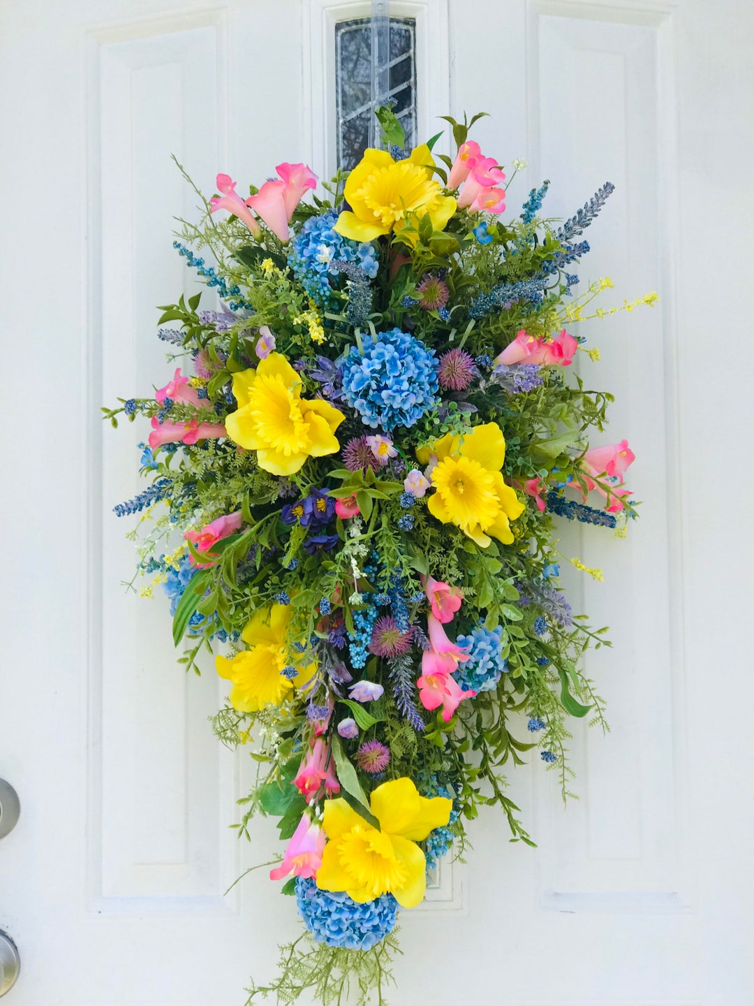 Spring Swag, Spring Front Door Swag, Swag for Front Door, Spring Swag ...