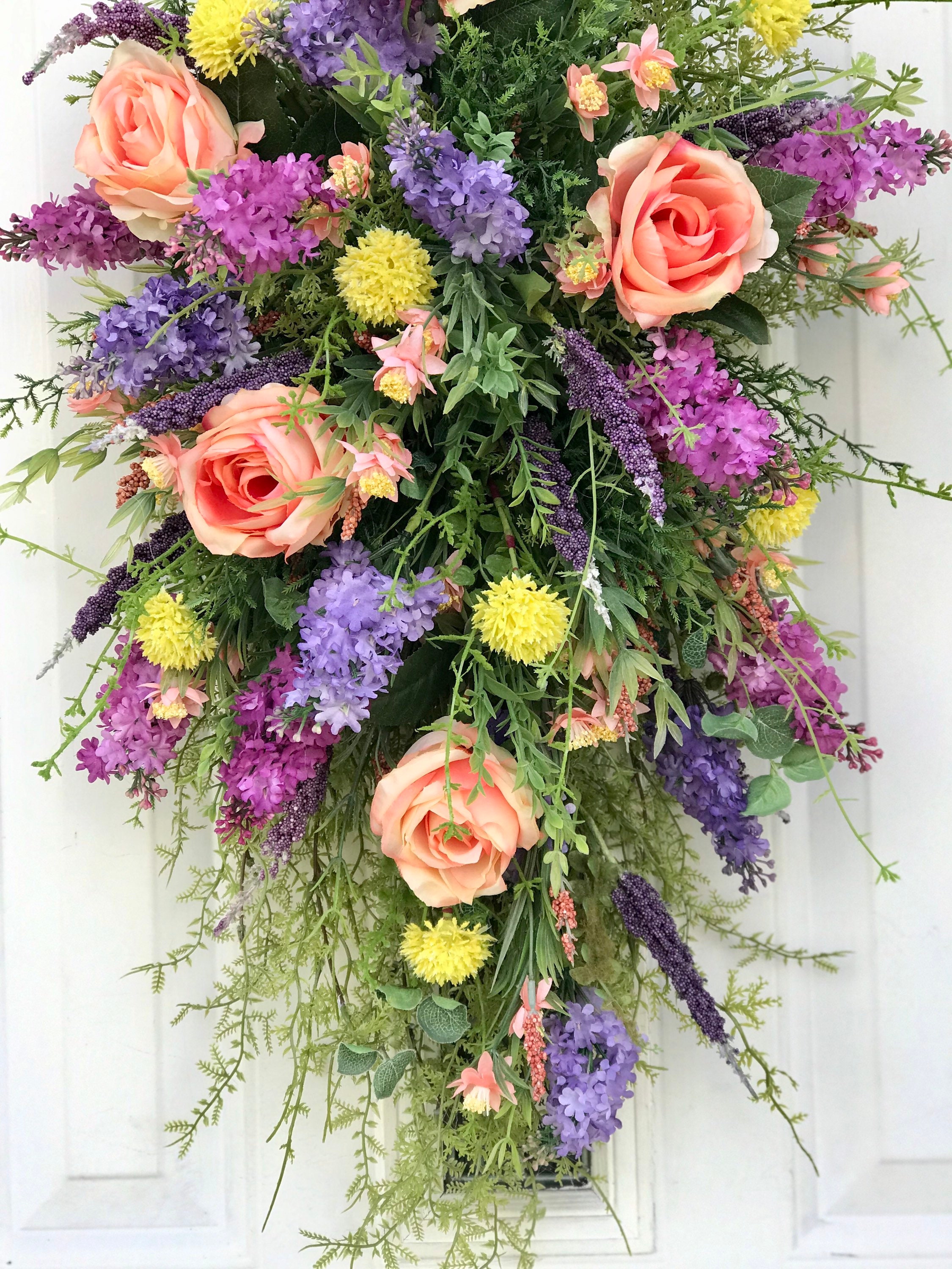 Spring Swag, Spring Front Door Swag, Swag for Front Door, Spring Swag ...