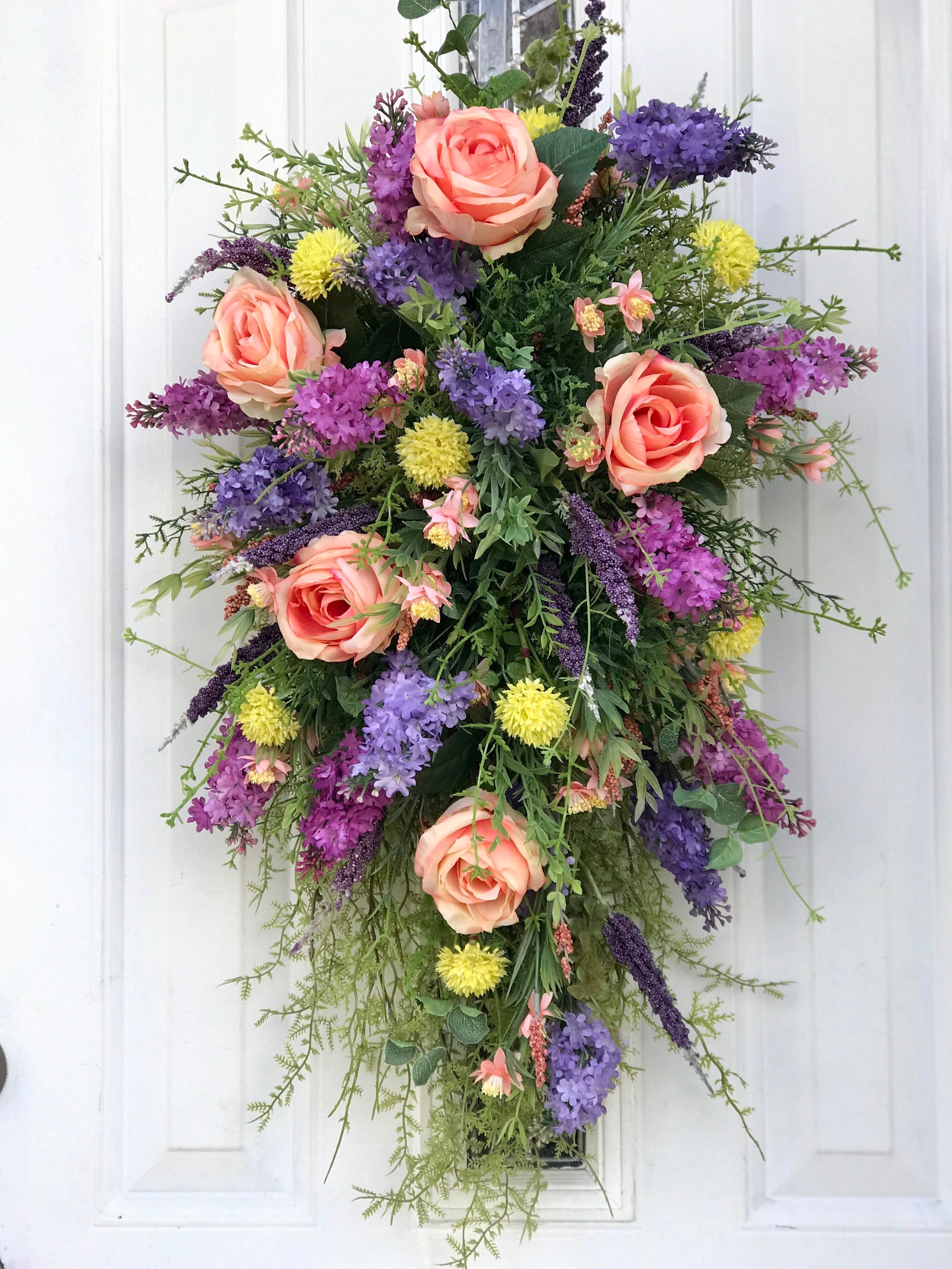 Spring Swag, Spring Front Door Swag, Swag for Front Door, Spring Swag ...