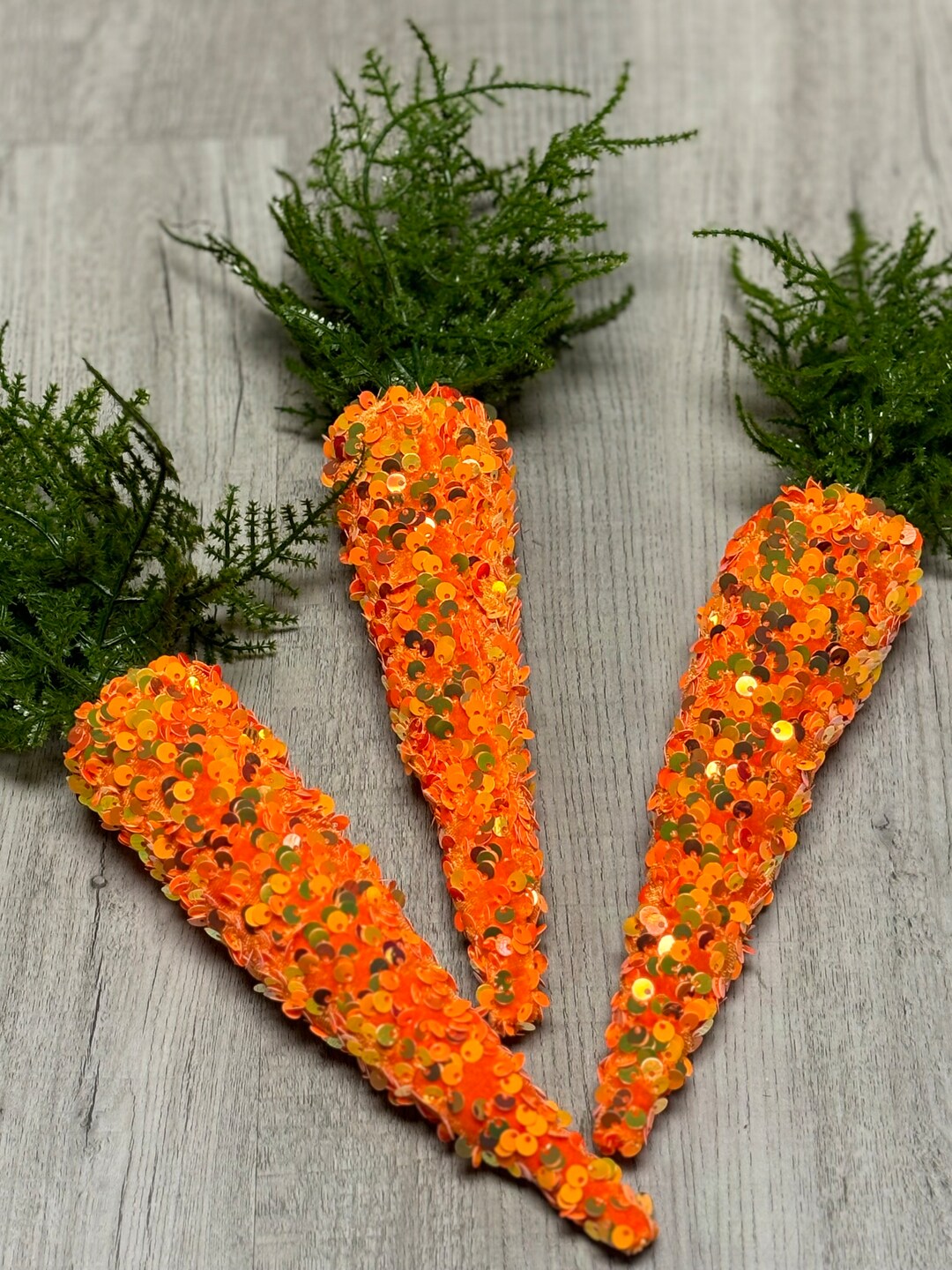 Velvet Sequin Carrots, Velvet Carrots, Sequin Carrots, Easter Decor ...