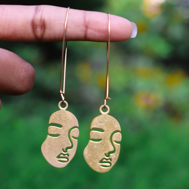 Wire Face Earrings - Etsy