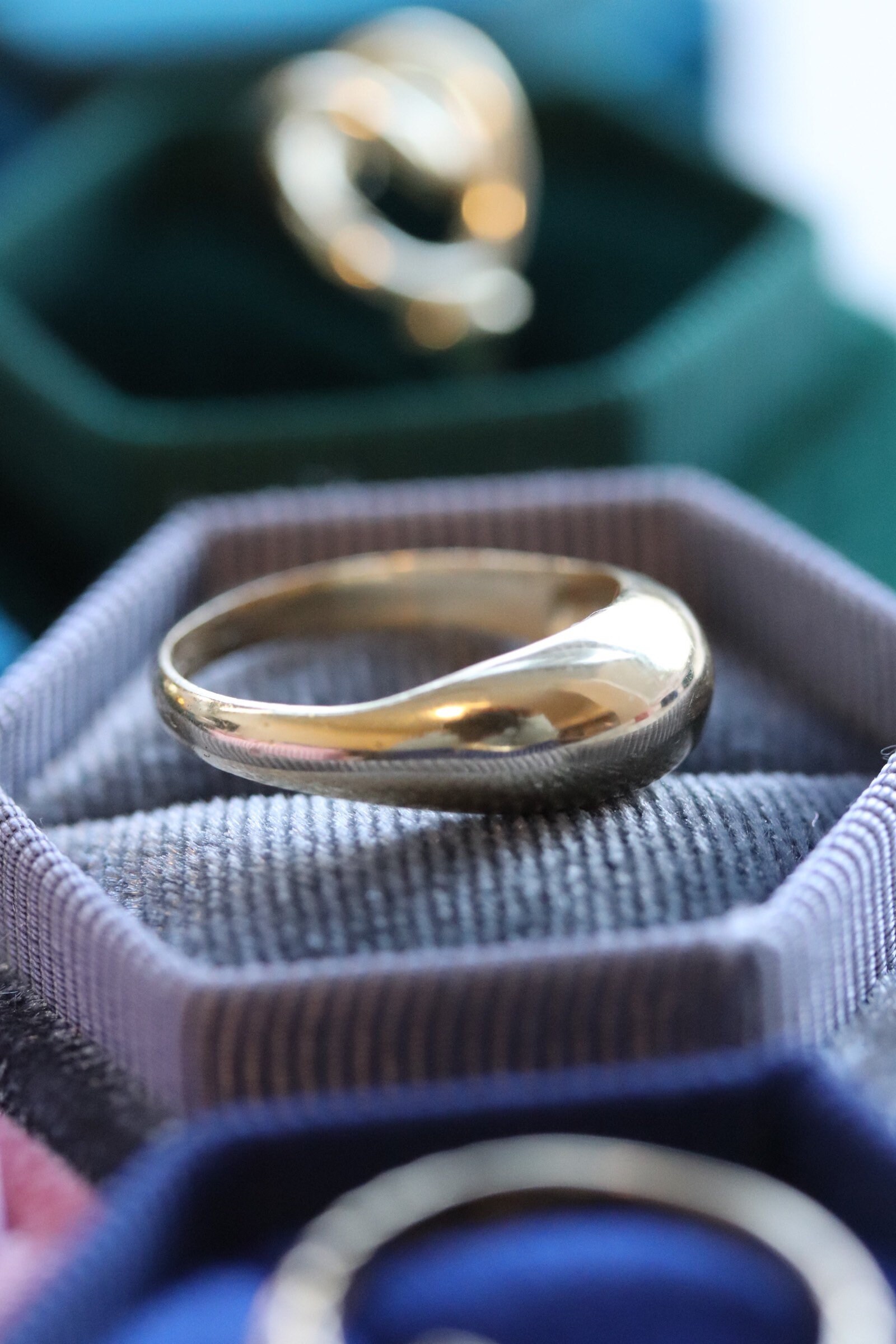 14k Gold Medium Dome Ring, Solid Gold , Stackable Dome Ring, Thick Gold ...